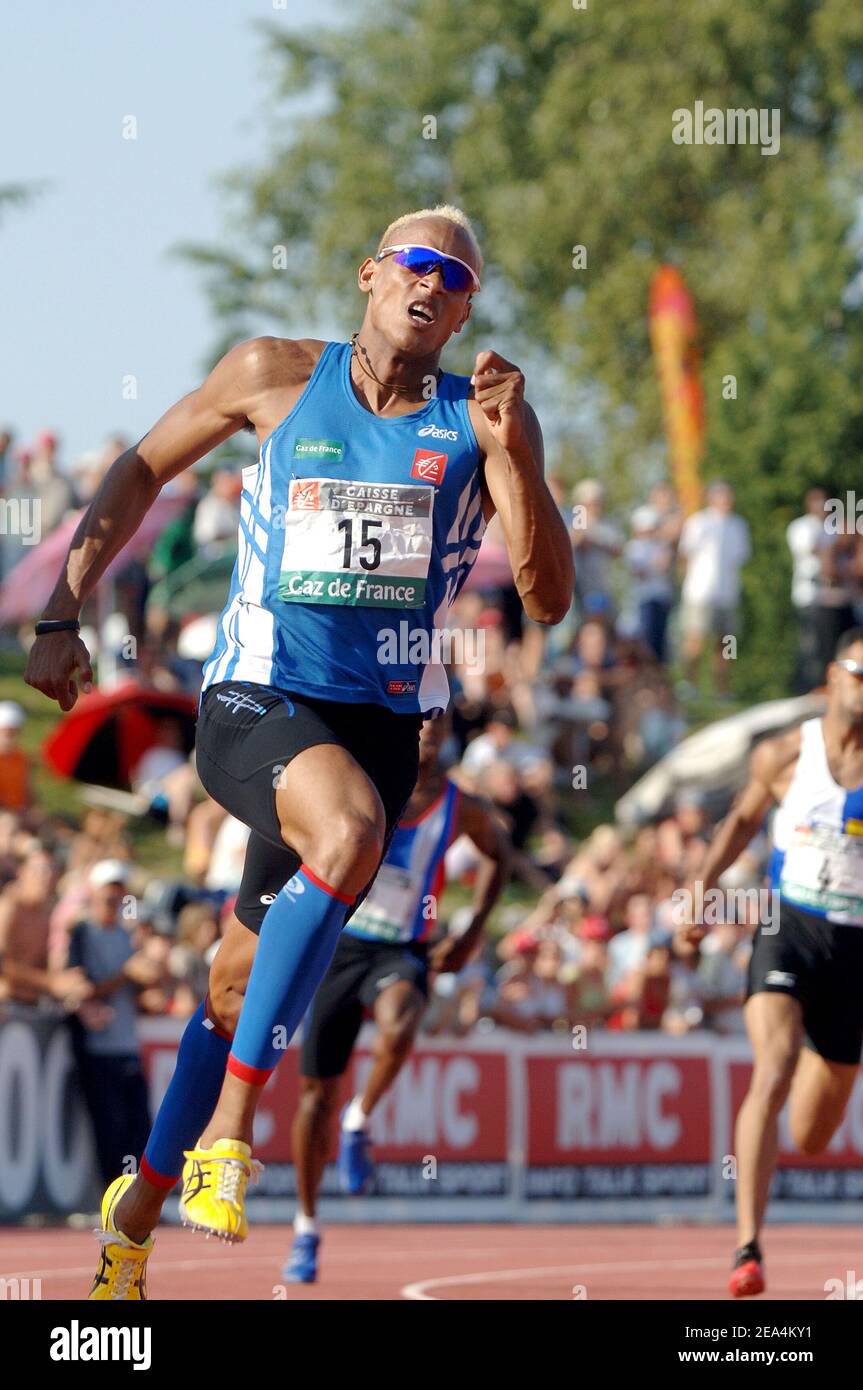 French athlete Marc Raquil performe on 400 m men finale, during the ...