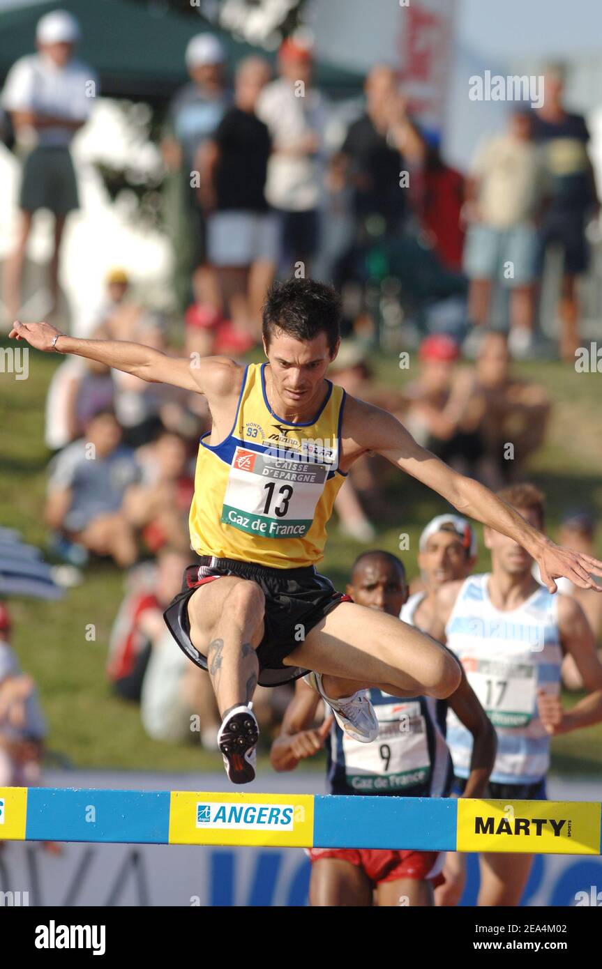 French athlete Gael Pencreach (13) performe on 3000 m steeple men ...
