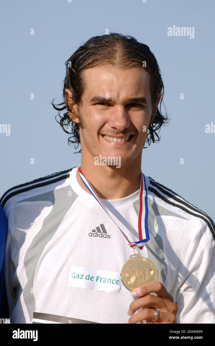 Podium on 1500 m, 1st Mehdi Baala, 2nd Guillaume Eraud, 3rd Abdelkader ...