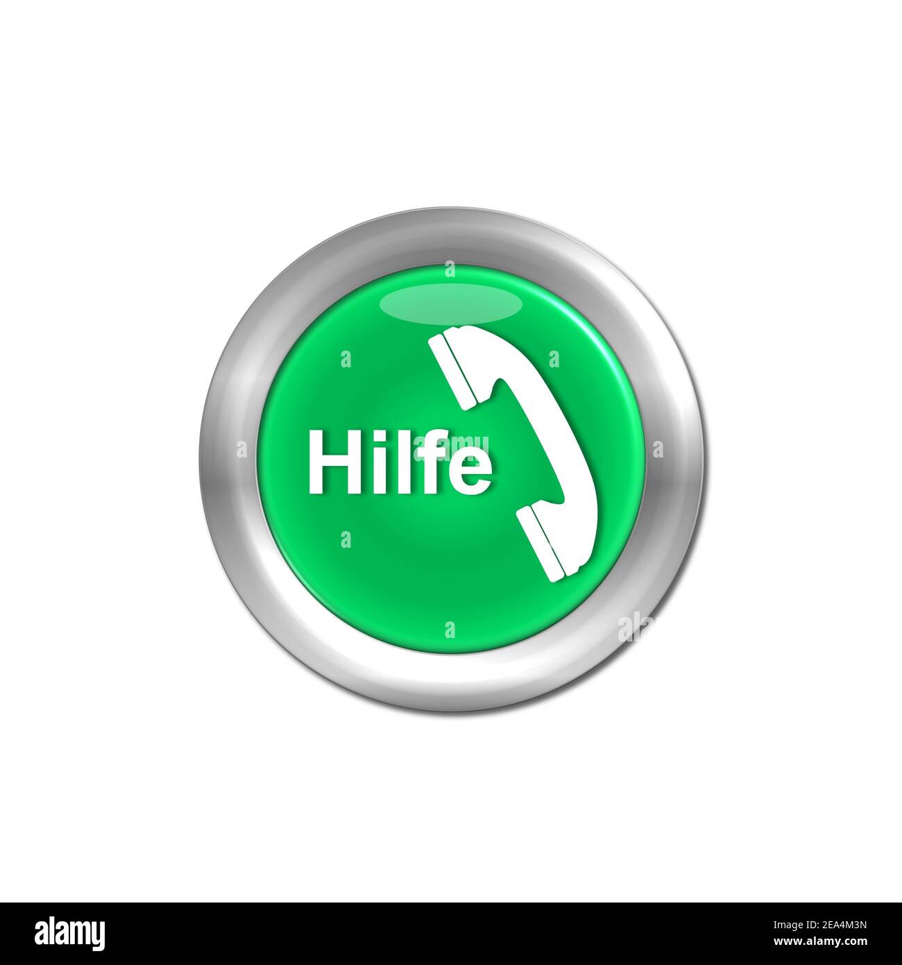 Green Hotline support contact communication concept button - German ...