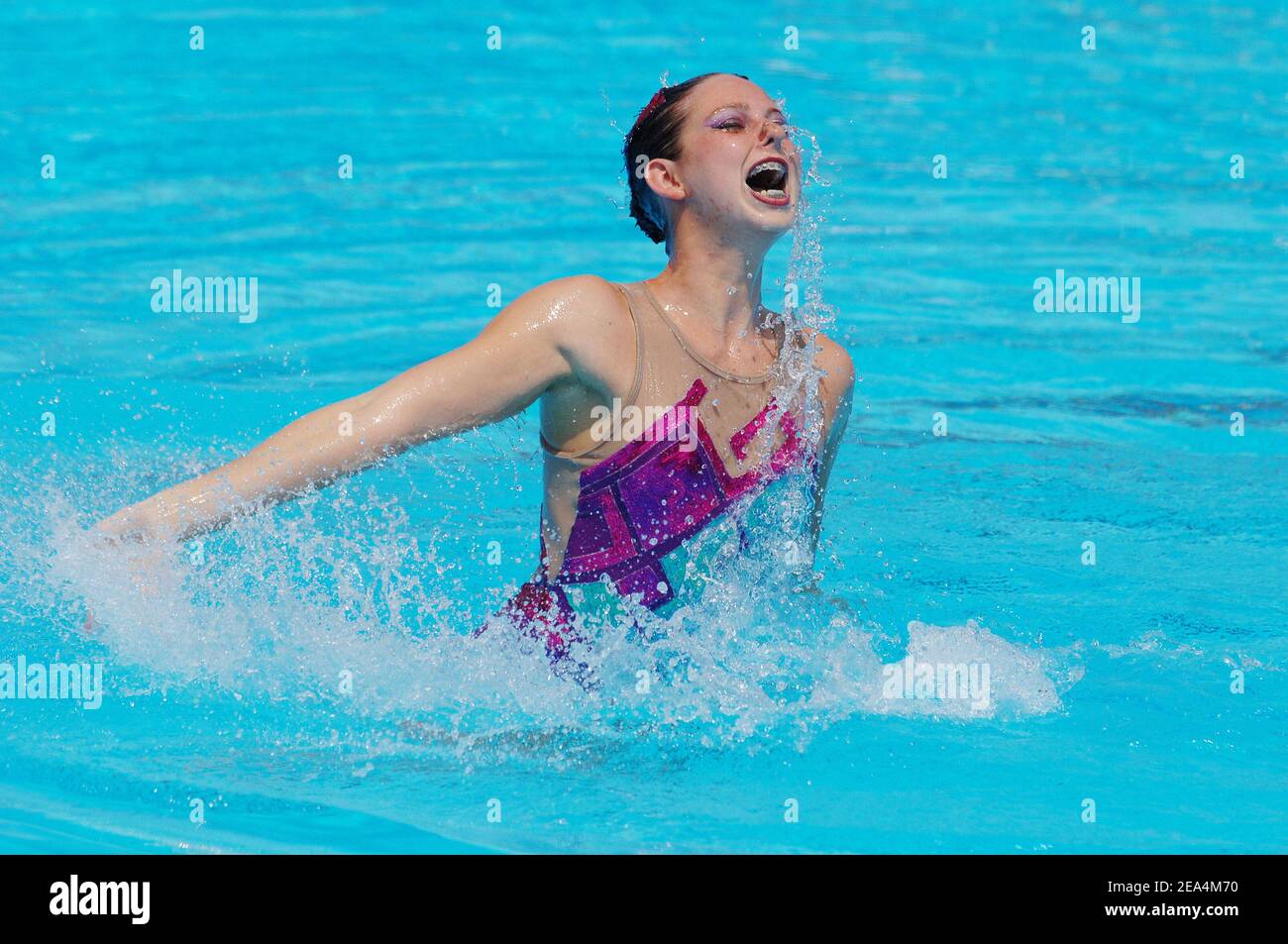 Brazilian swimmer Nayara Figueira during solo technical program of ...