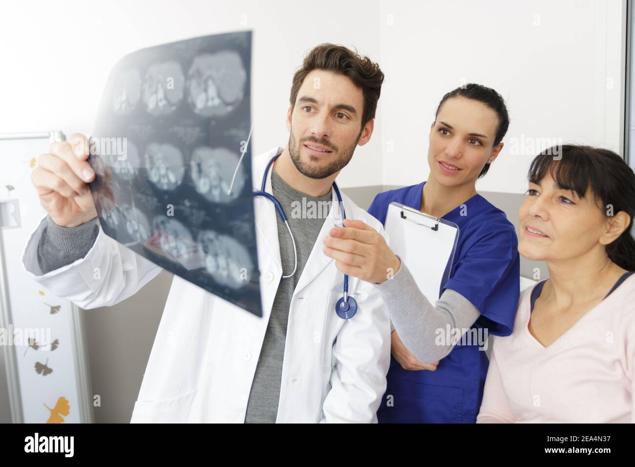 healthcare medical and radiology concept - doctors looking at x-ray ...