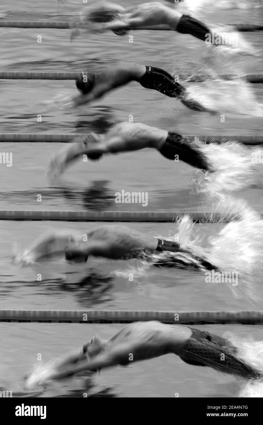 Mens backstroke start Black and White Stock Photos & Images - Alamy