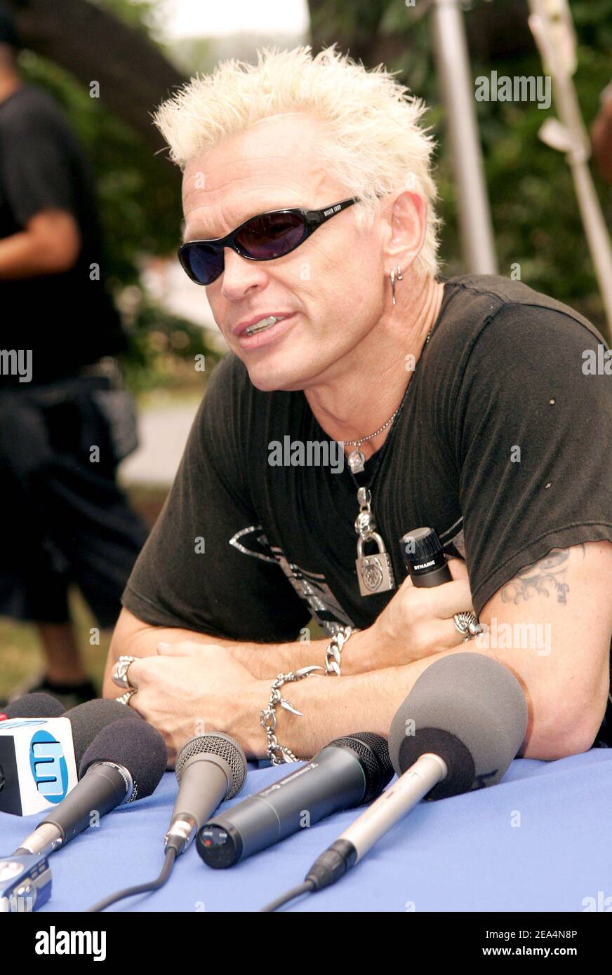 US pop singer Billy Idol meets the press at Lollapalooza in Chicago ...