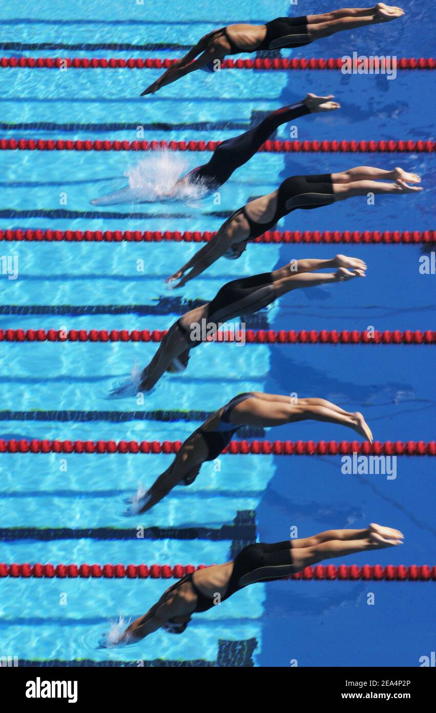 Start of swimmers on women's 400 meter medley during the XI FINA World ...