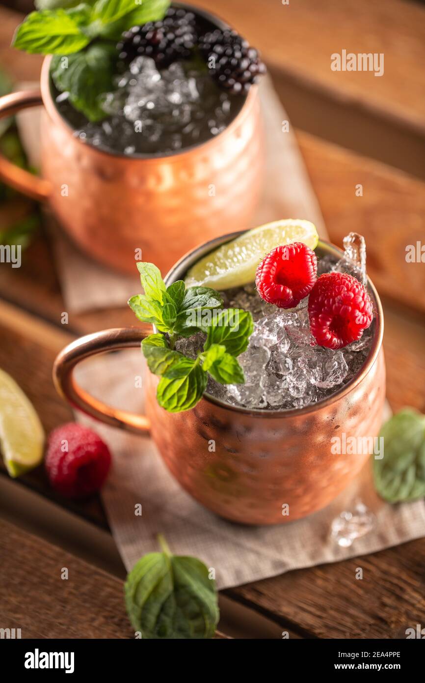Moscow Berry Mule highball vodka cocktail is a long drink with fresh ...