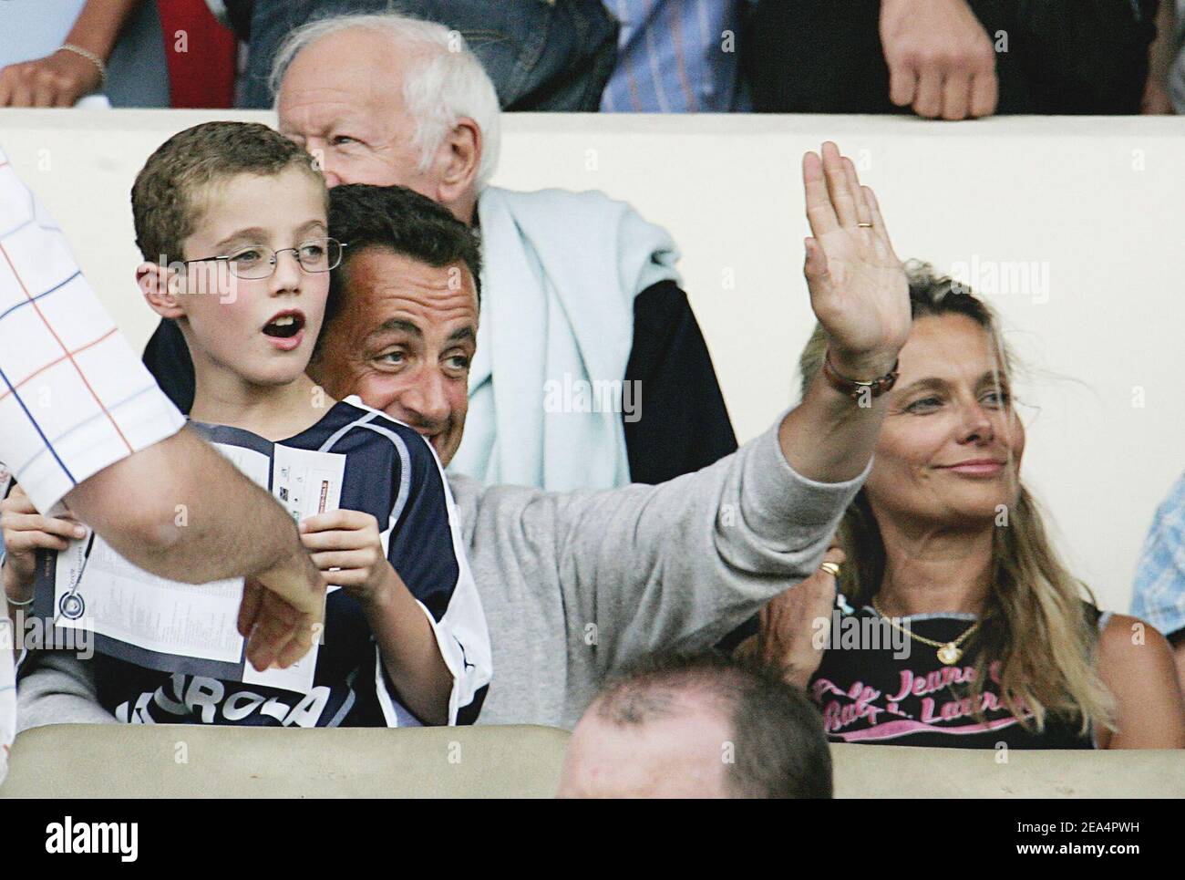 French Interior Minister Nicolas Sarkozy with his son, french national ...