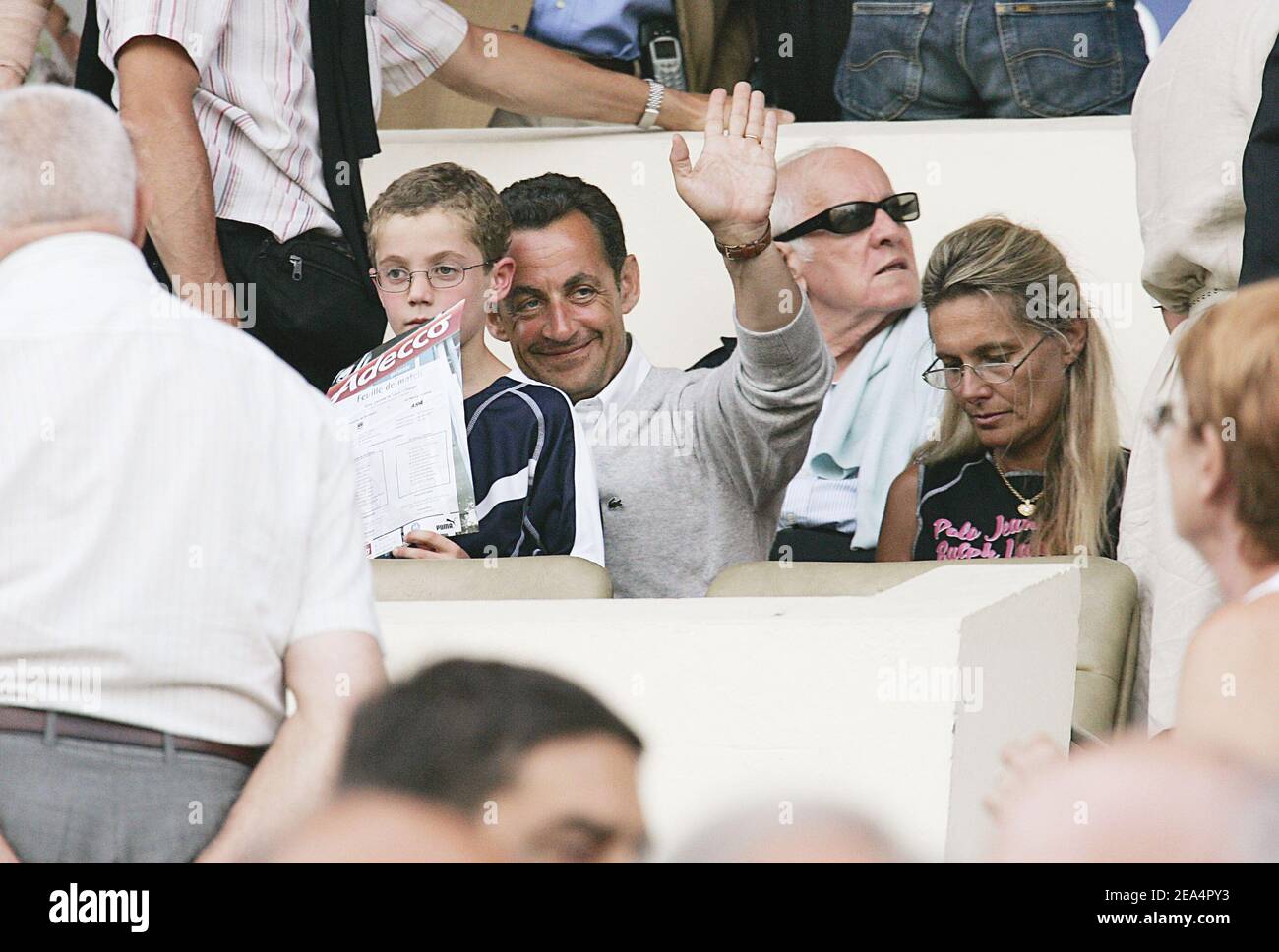 French Interior Minister Nicolas Sarkozy with his son, french national ...