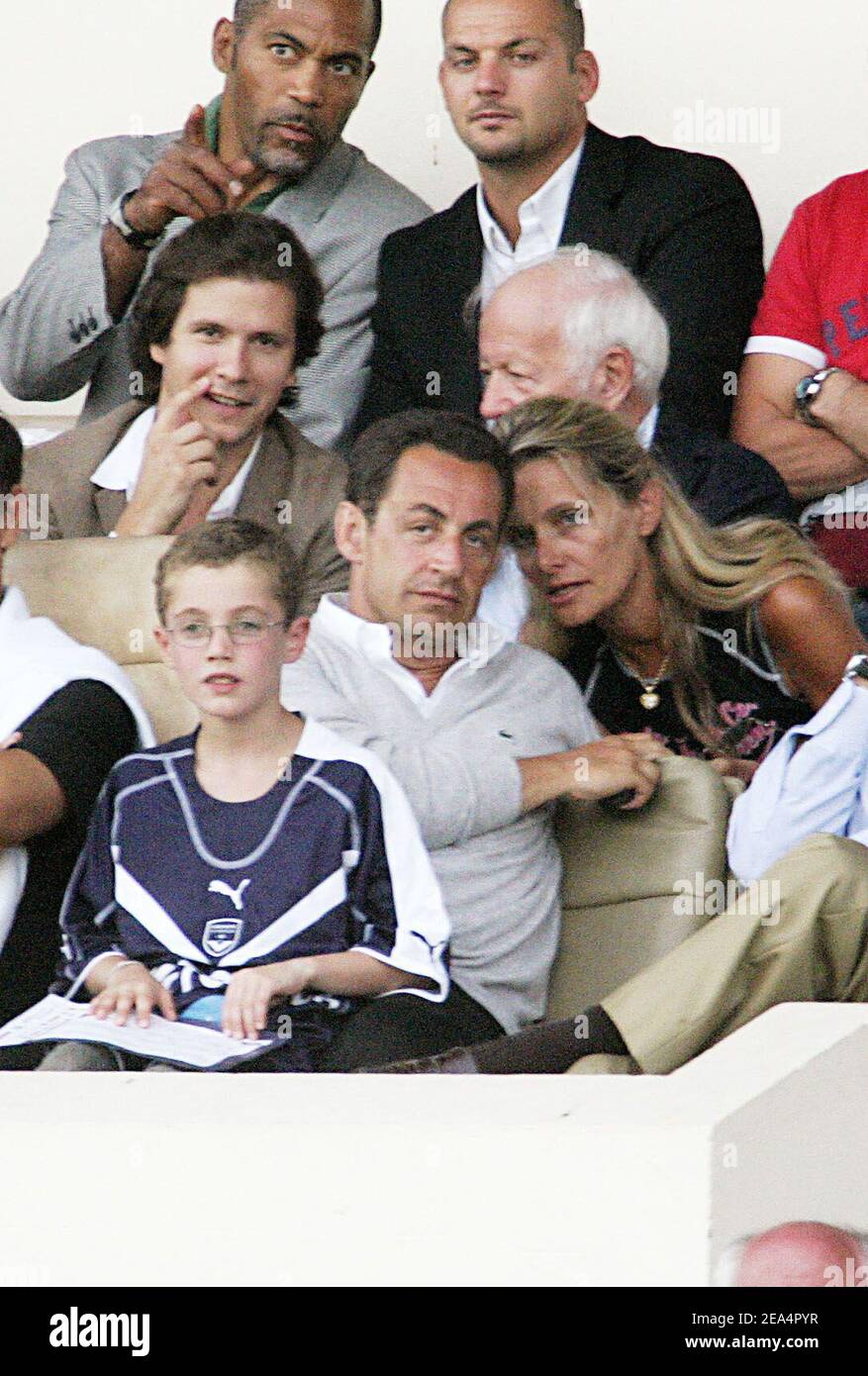 French Interior Minister Nicolas Sarkozy with his son, french national ...