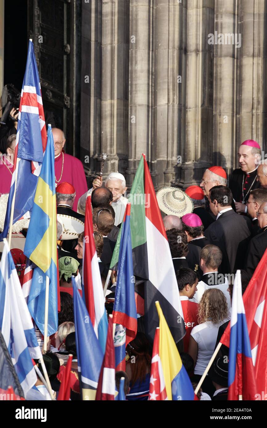 Pope Benedict XVI visits the cathedral of Cologne, Germany, on August ...