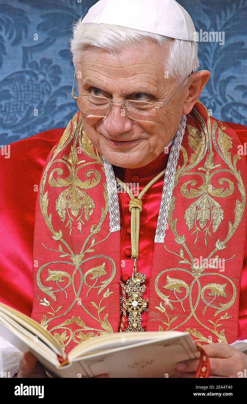 Pope Benedict XVI during a celebration on August 19, 2005 in Cologne ...