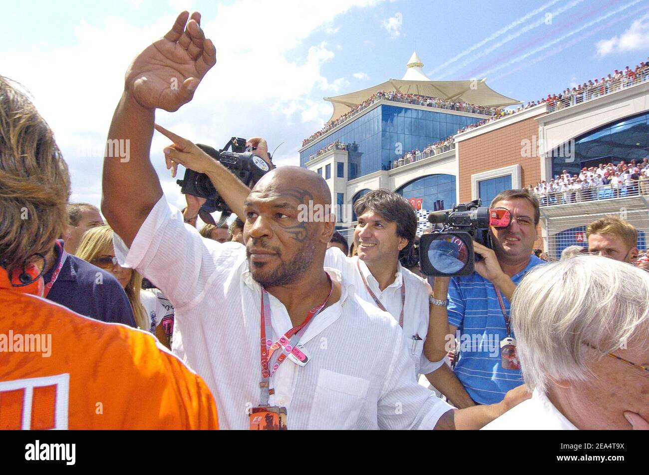 U.S. heavyweight champion Mike Tyson prior to the start of the F1 ...