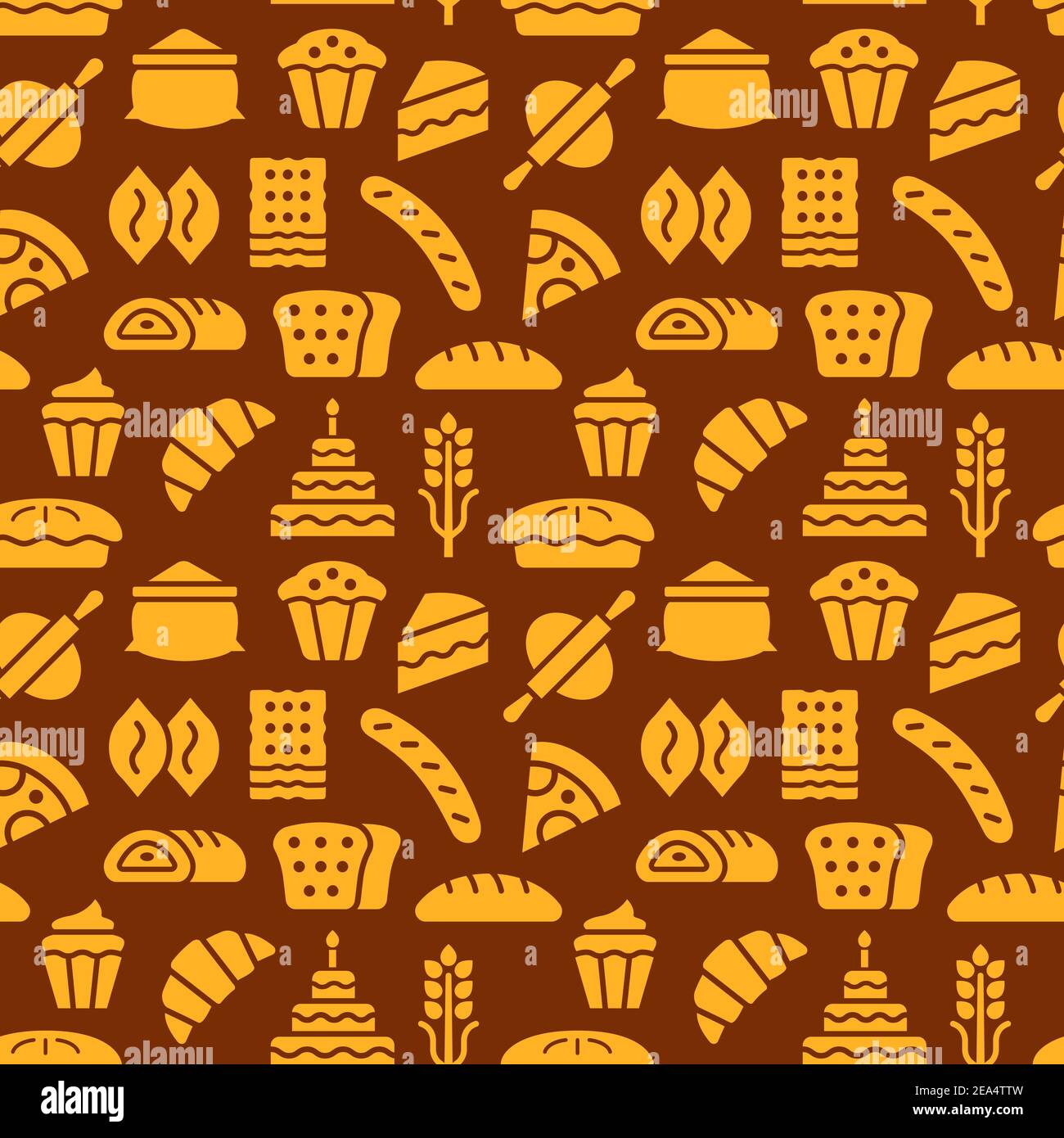 illustration of the bakery and bread seamless pattern Stock Vector ...