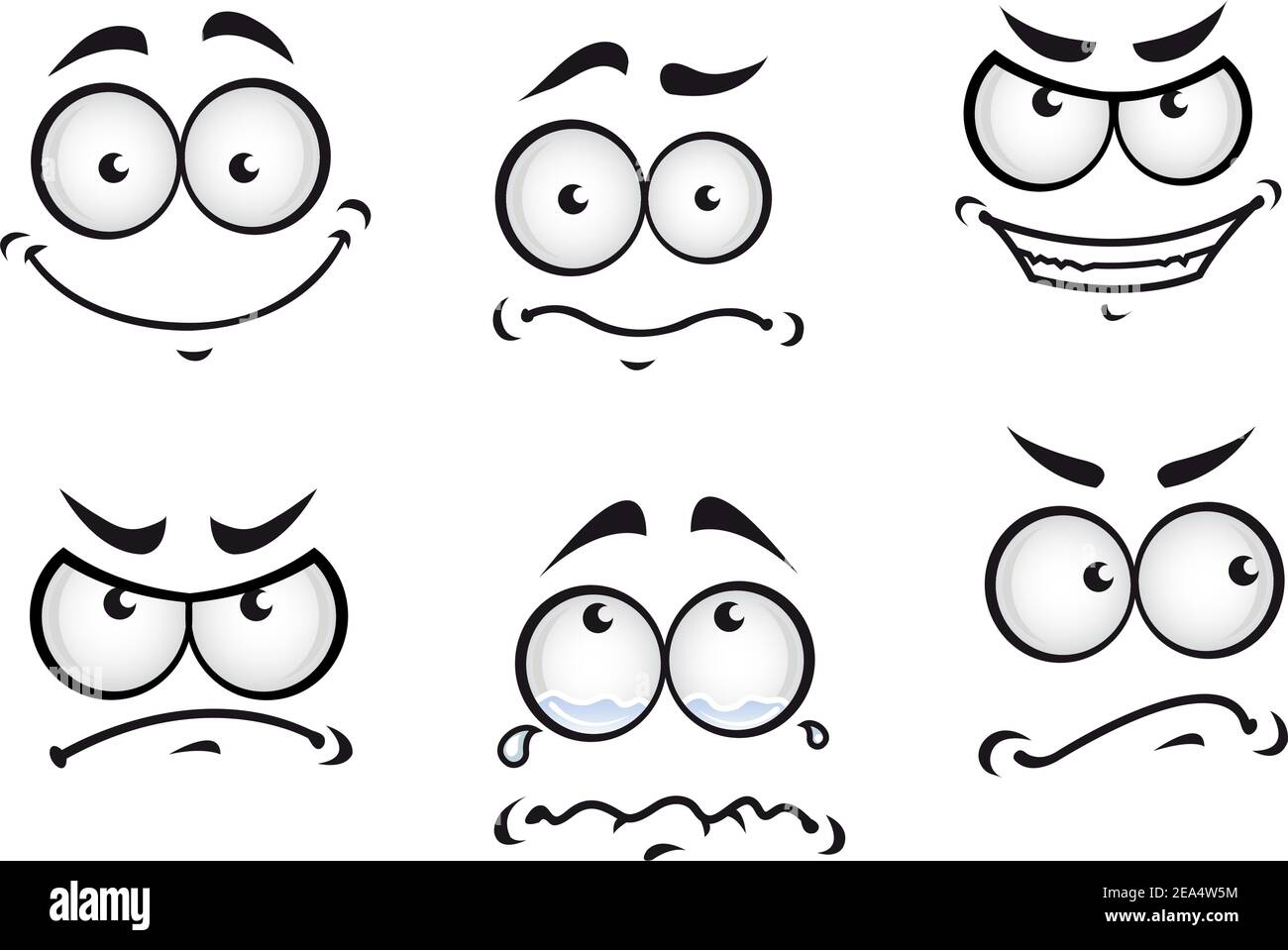 Cartoon comics faces set for humor or fun design Stock Vector Image ...