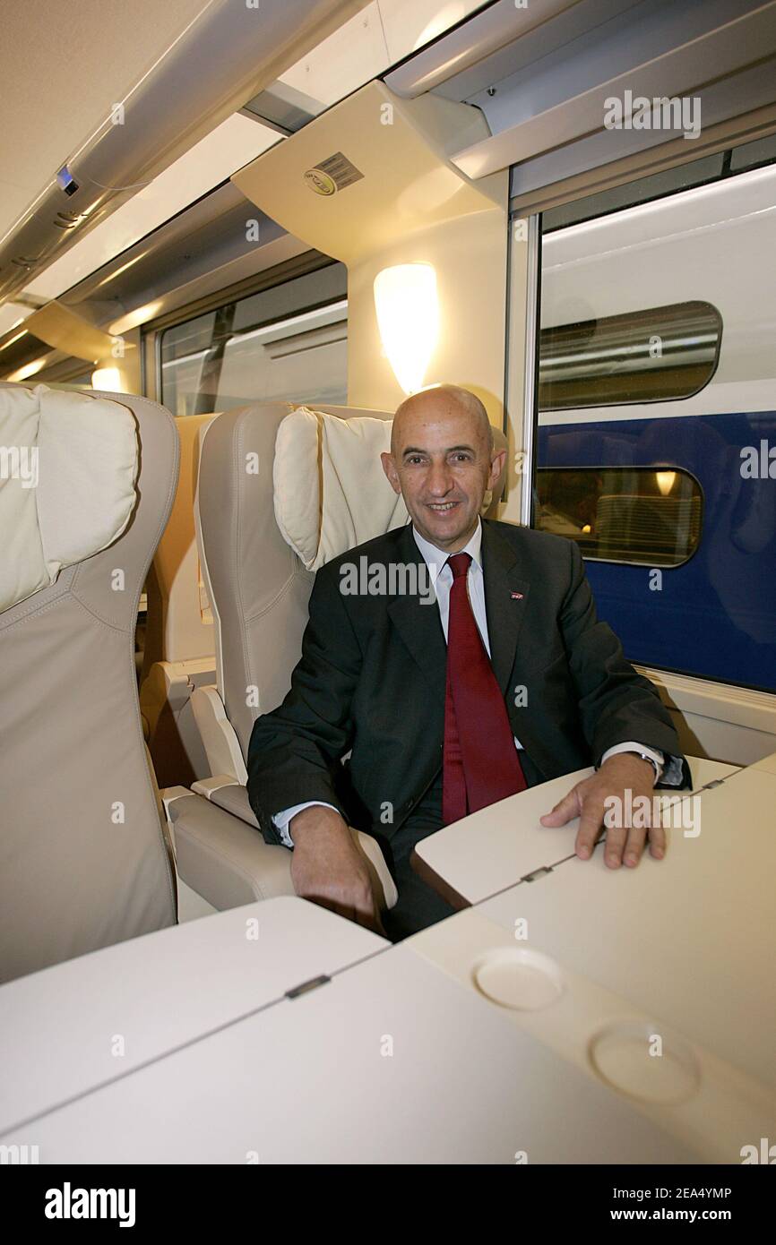 French national railway company SNCF CEO Louis Gallois at the official ...