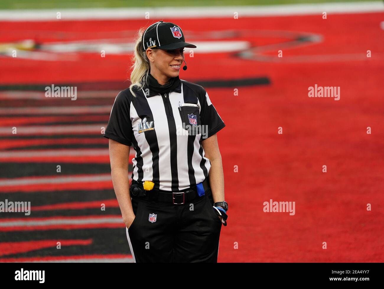 Tampa, United States. 07th Feb, 2021. Sarah Thomas, a down judge and ...