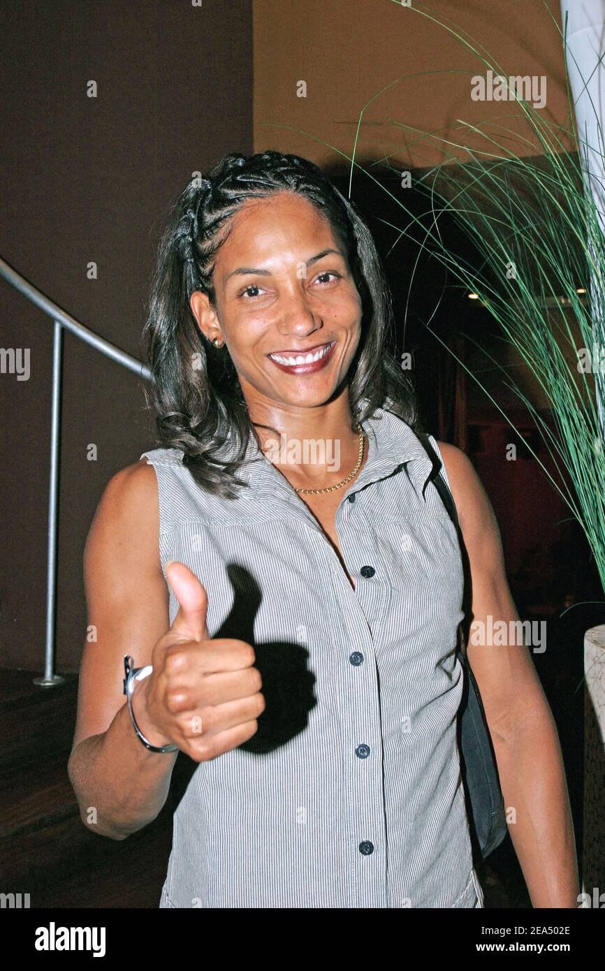 French athlete Christine Arron poses during the Seat Leon launch party ...