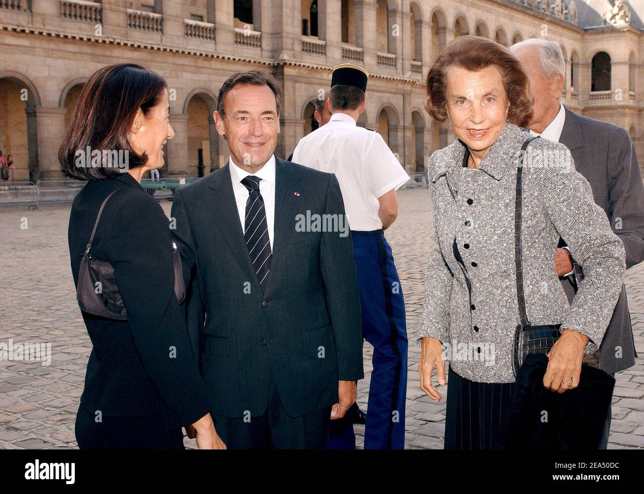 File photo - Liliane Bettencourt (2nd R), the daughter of L'Oreal ...