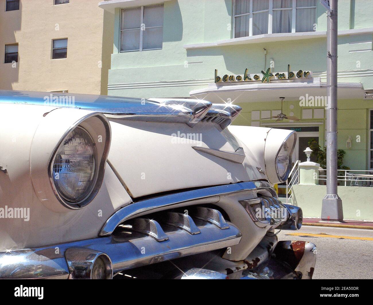Miami Beach art deco on Ocean Drive and Collins Ave in Miami, FL on ...