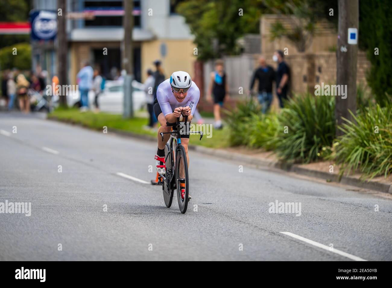Mack Kennedy riding solo in an Olympic Distance category during the 2XU ...