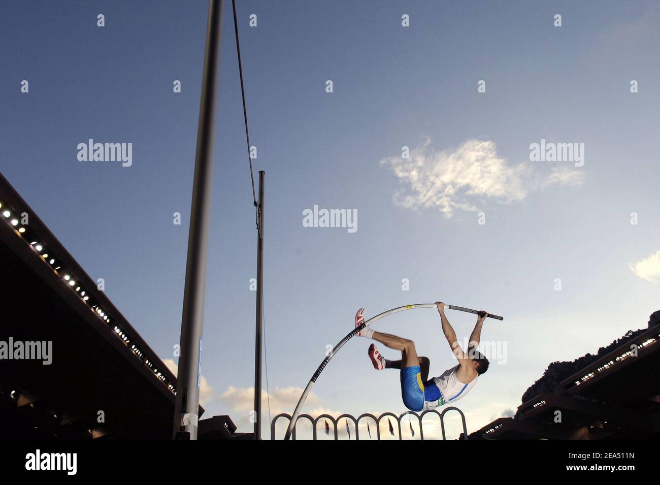 Derek Miles of USA competes on men's pole vault during the third IAAF ...
