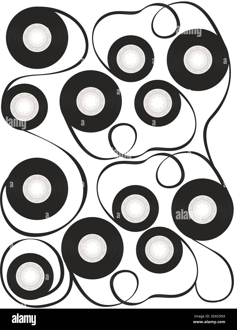 Compact tangle tape for video cassette or audio cassette vector ...