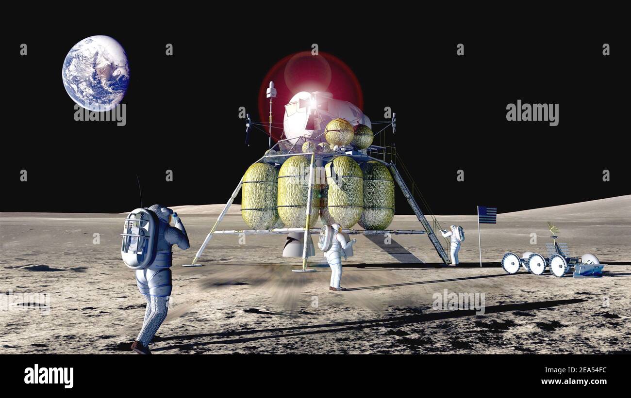 Astronauts on the moon High Resolution Stock Photography and Images - Alamy