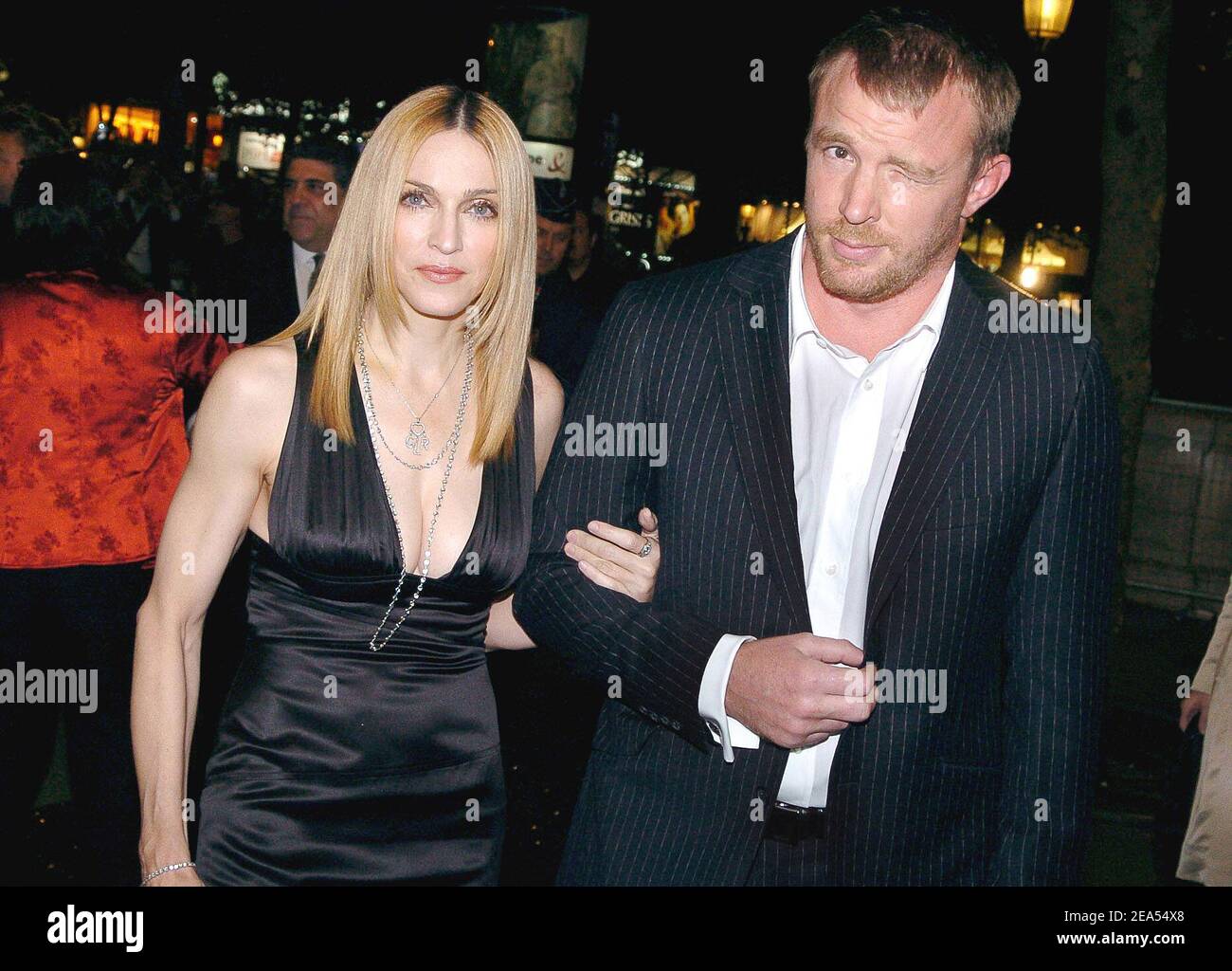 Us Pop Star Madonna and her husband Guy Ritchie attend the French ...