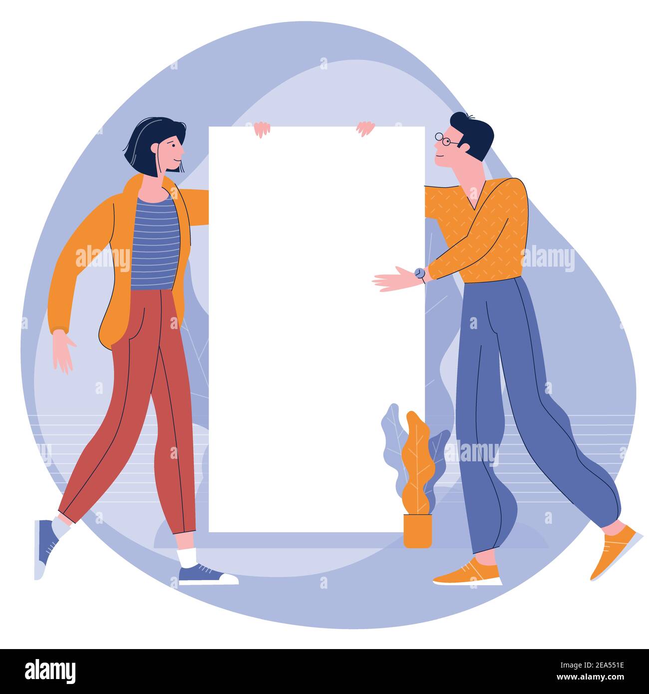 Young woman showing blank Stock Vector Images - Alamy