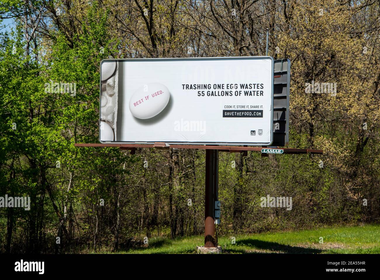 Sauk Center, Minnesota. Billboard message to help people watch food ...