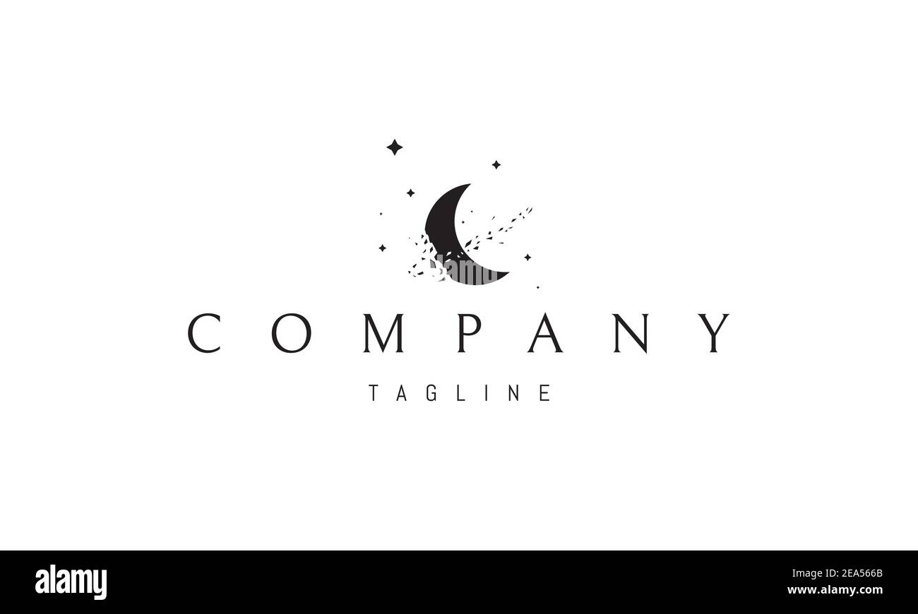 Vector logo on which an abstract image of an exploded moon Stock Vector ...