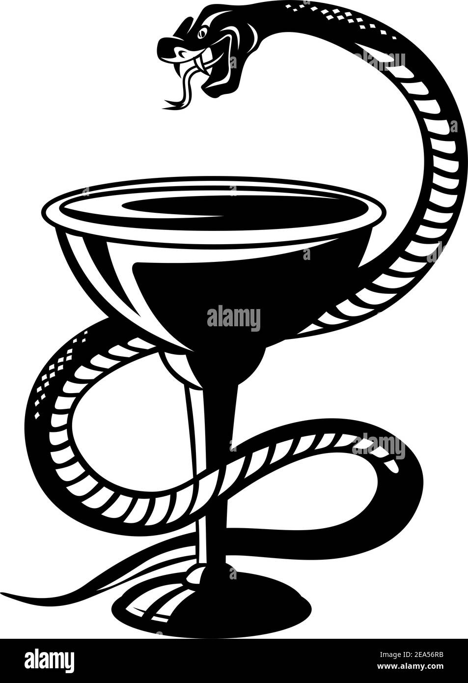 Medicine symbol - snake on cup in retro style Stock Vector Image & Art ...