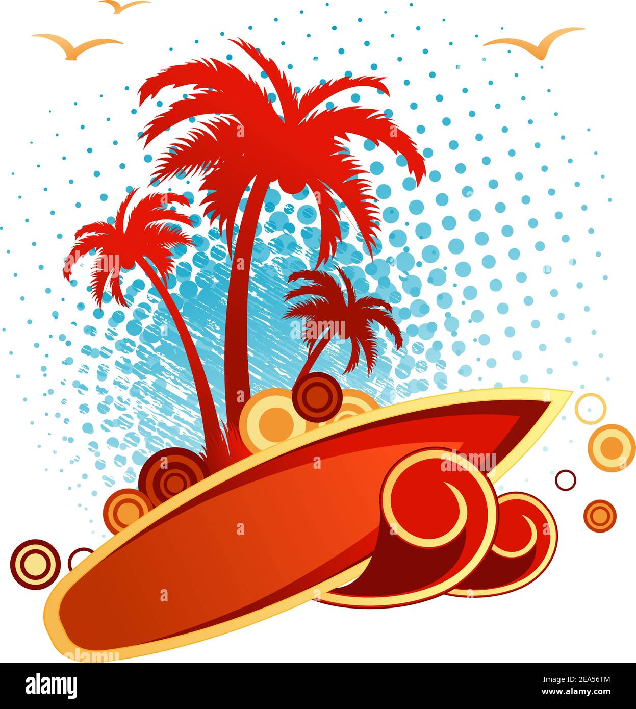 Tropical abstract background with palms and sunset Stock Vector Image ...