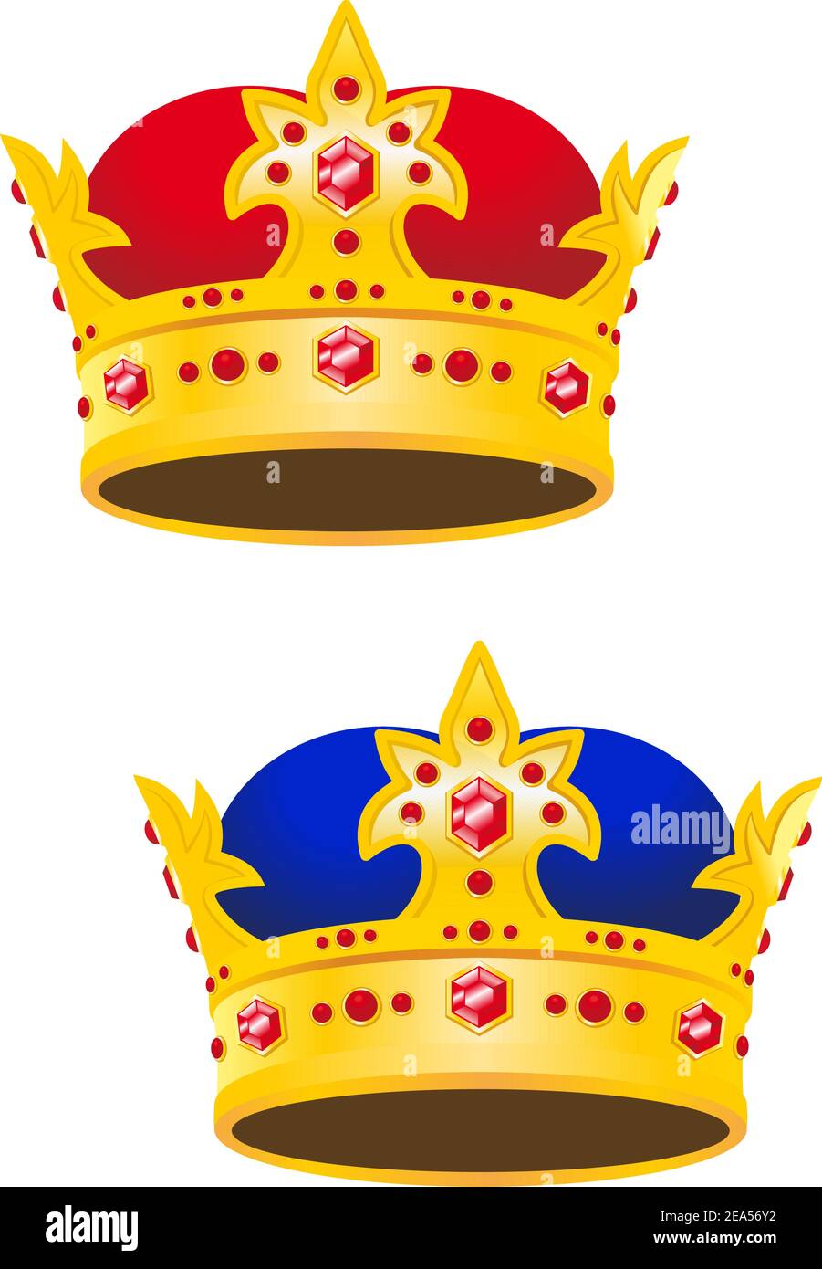 Golden king crown with gems isolated on white background Stock Vector ...
