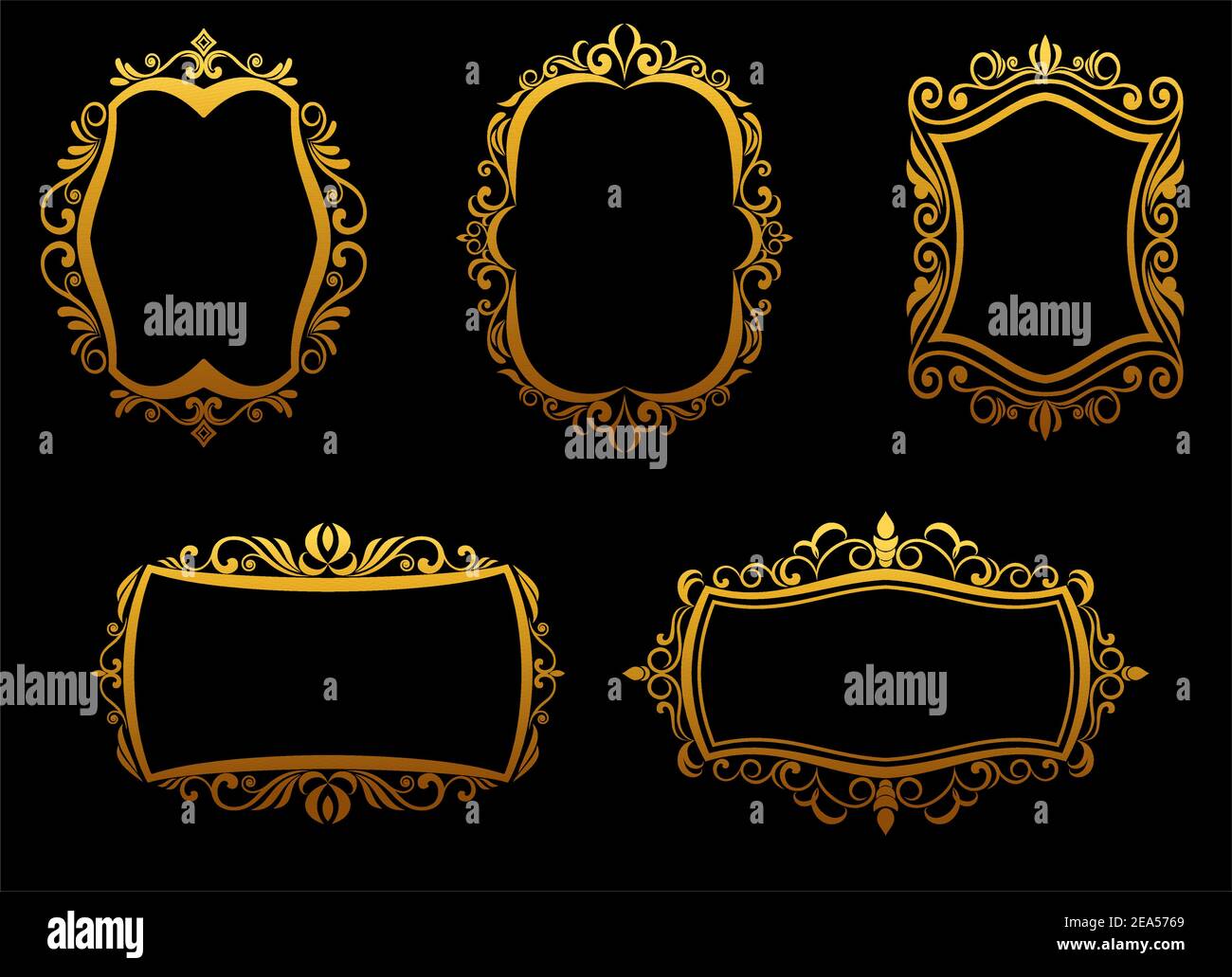 Set of vintage golden frames for luxury design Stock Vector Image & Art ...