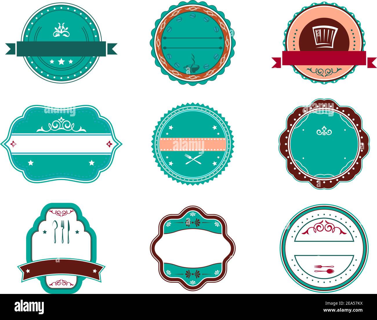 Food and restaurant labels set for design Stock Vector Image & Art - Alamy