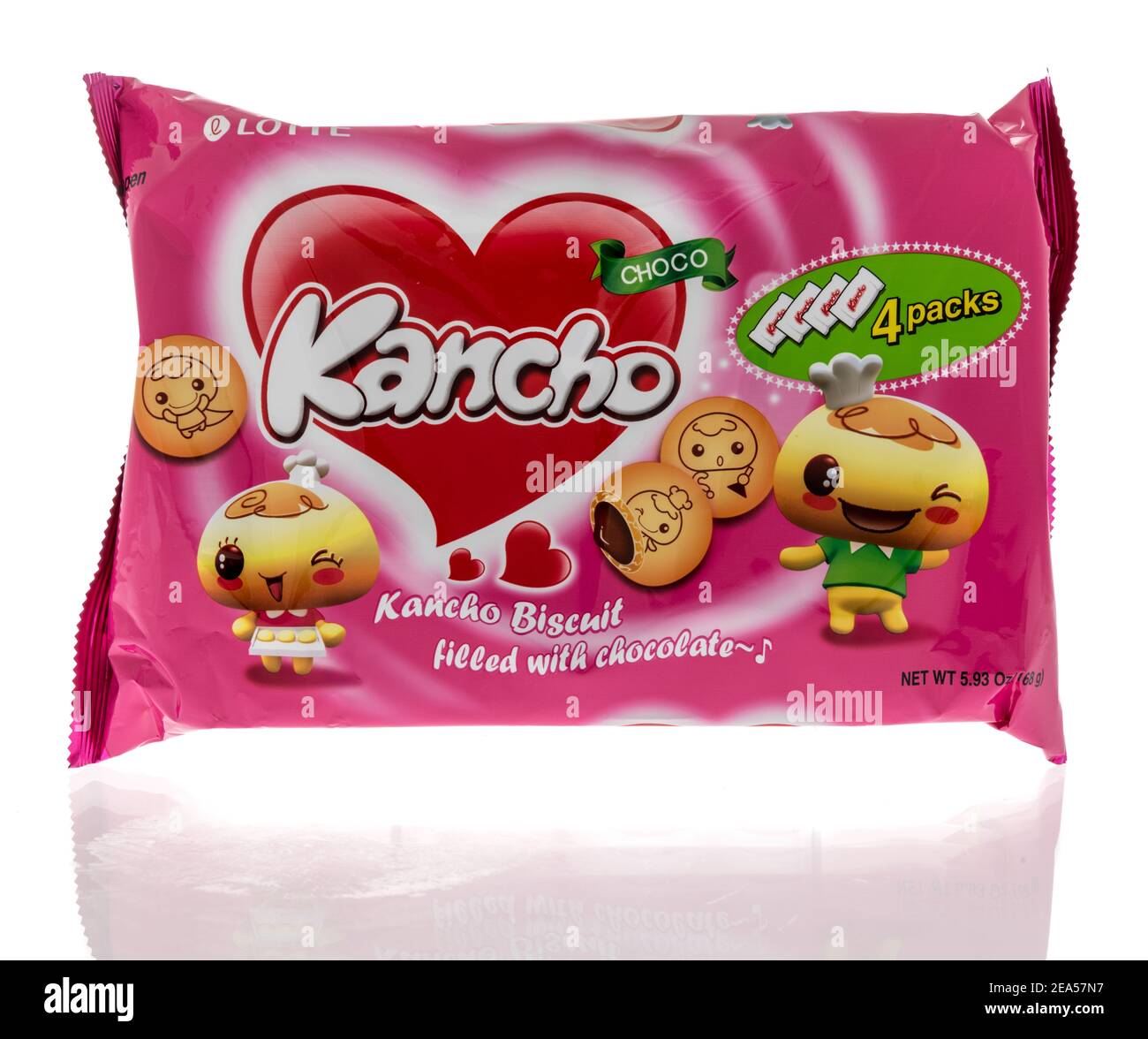 Winneconne, WI -6 February 2021: A package of Lotte Kancho biscuits on ...