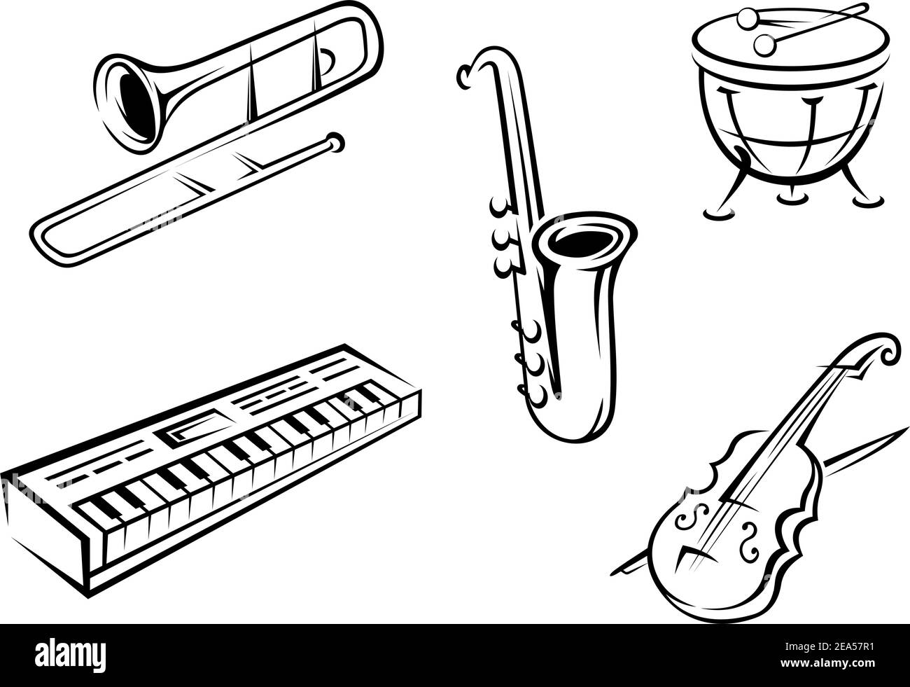 Drum set outline Black and White Stock Photos & Images - Alamy