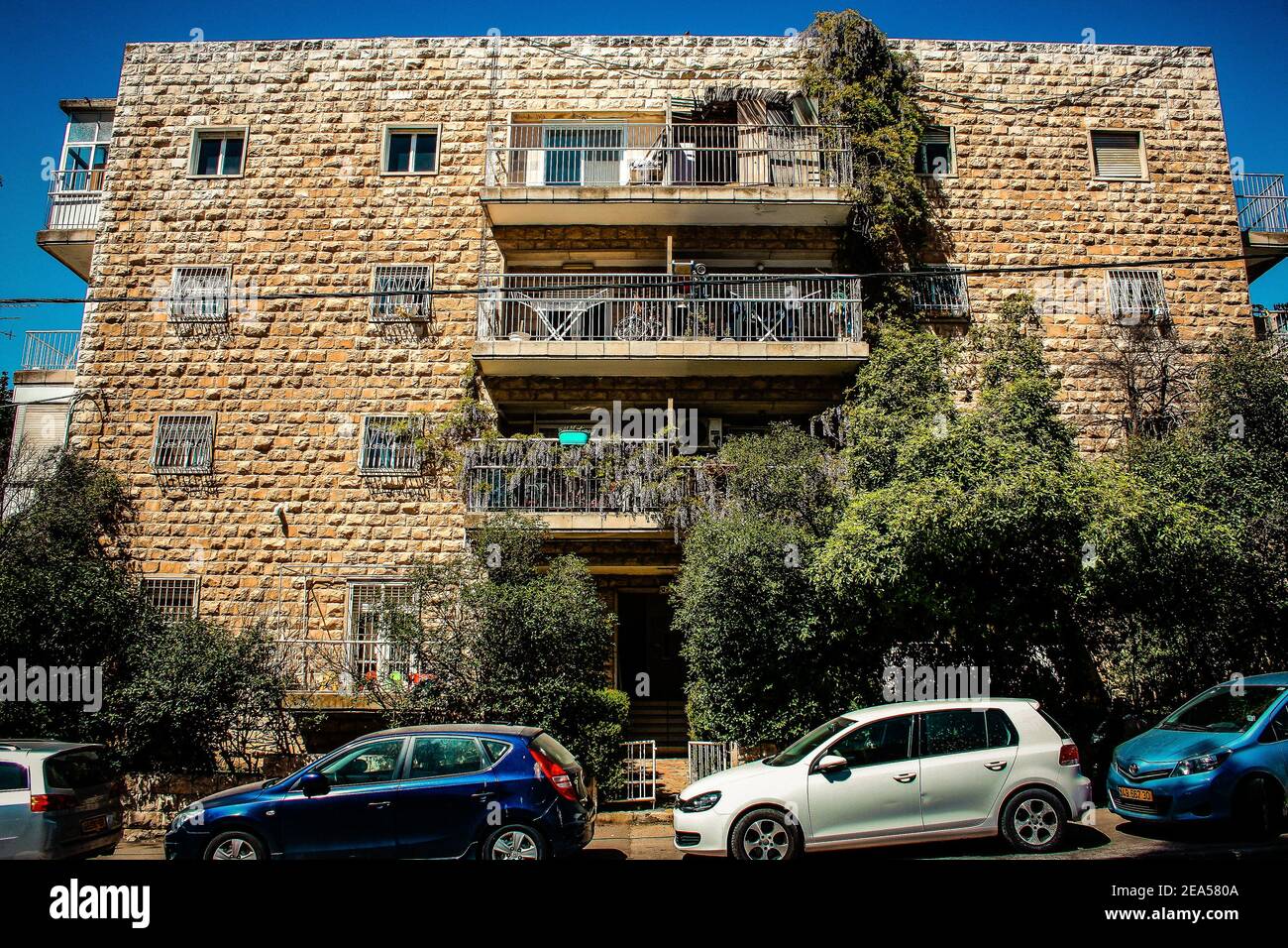 Jerusalem Israel December 13, 2019 View of the facade of a modern ...