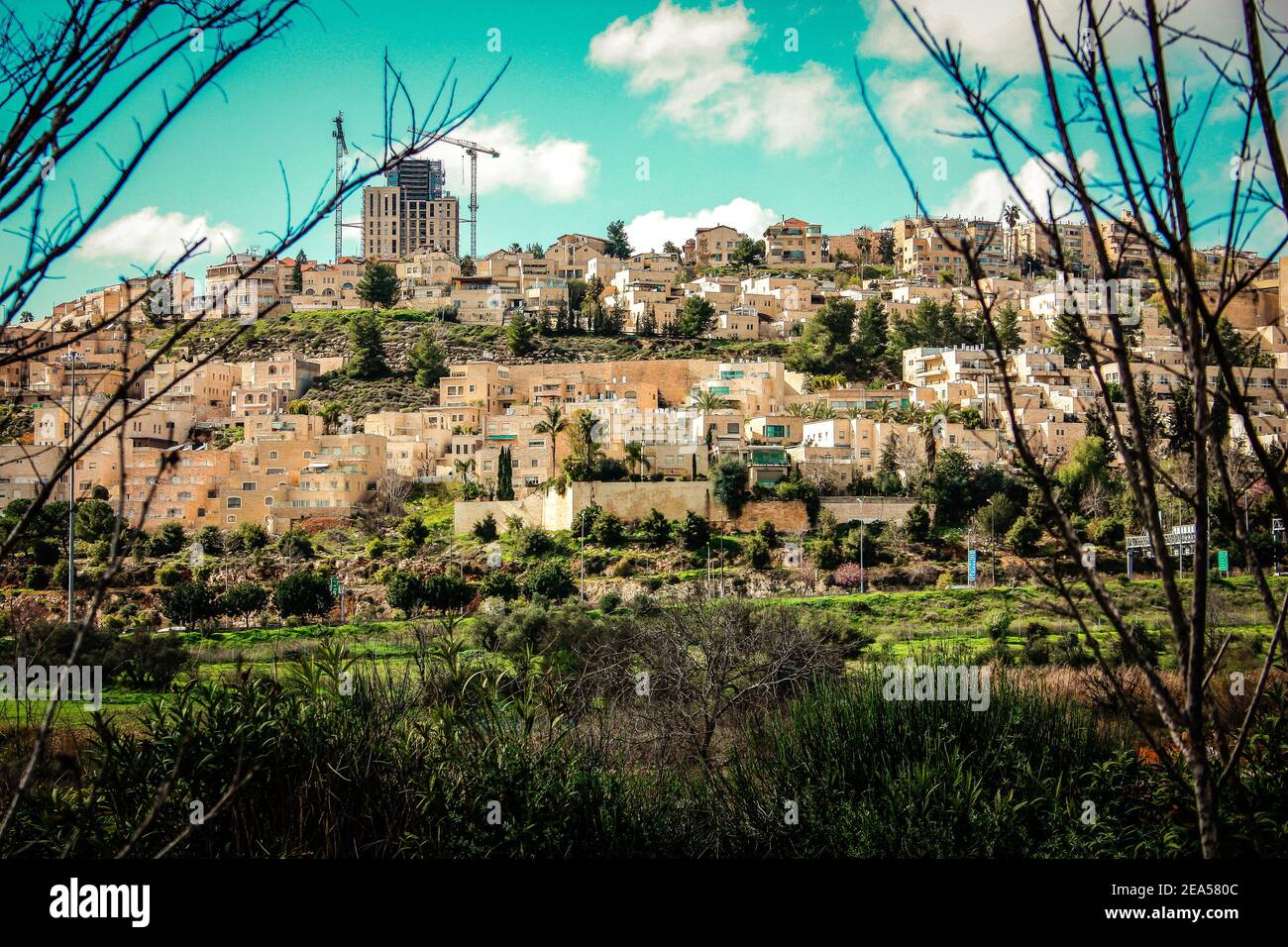 Jerusalem Israel December 13, 2019 View of the facade of a modern ...