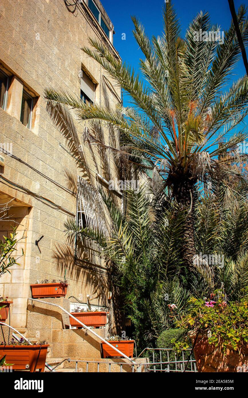 Jerusalem Israel December 13, 2019 View of the facade of a modern ...