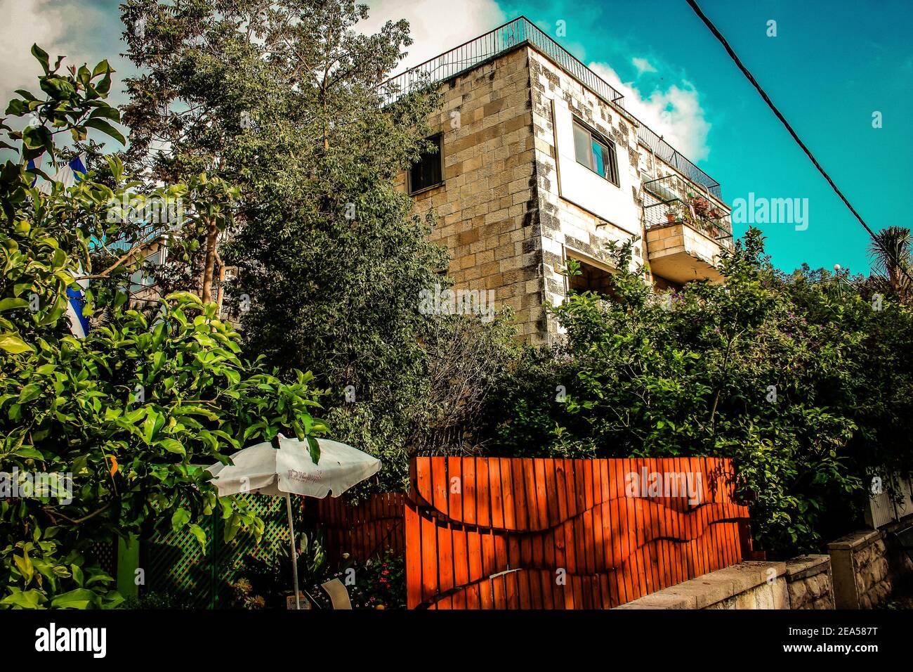 Jerusalem Israel December 13, 2019 View of the facade of a modern ...