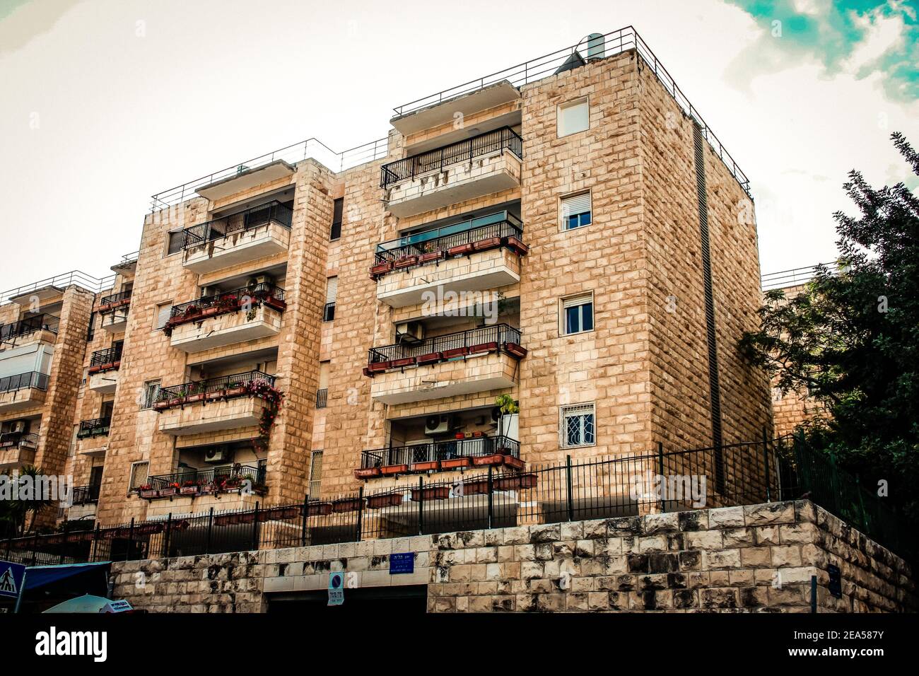 Jerusalem Israel December 13, 2019 View of the facade of a modern ...