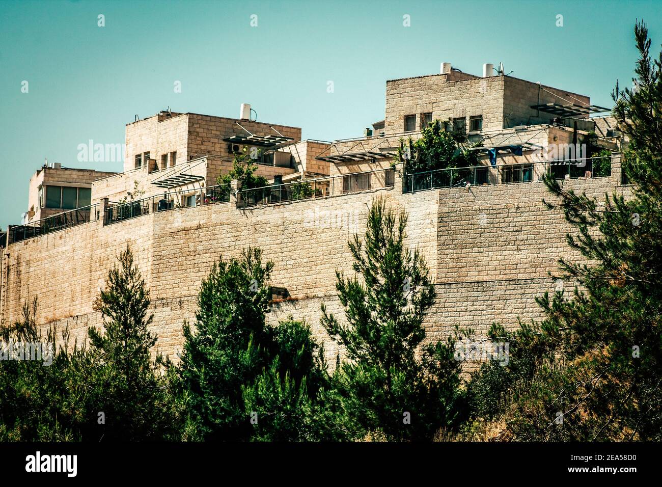 Jerusalem Israel December 13, 2019 View of the facade of a modern ...