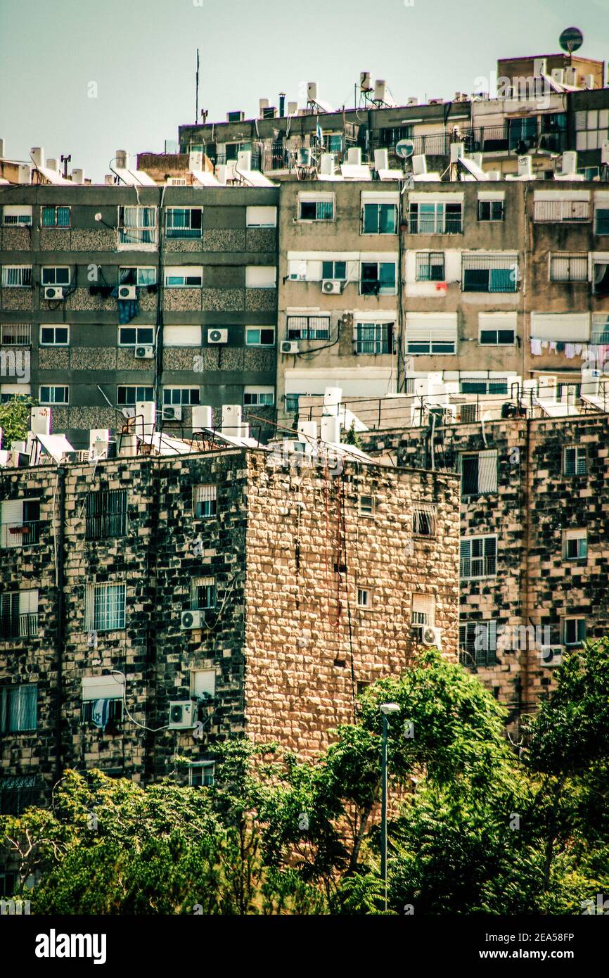 Jerusalem Israel December 13, 2019 View of the facade of a modern ...