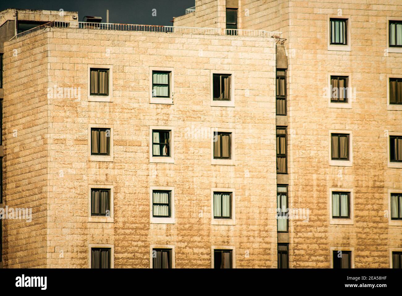 Jerusalem Israel December 13, 2019 View of the facade of a modern ...