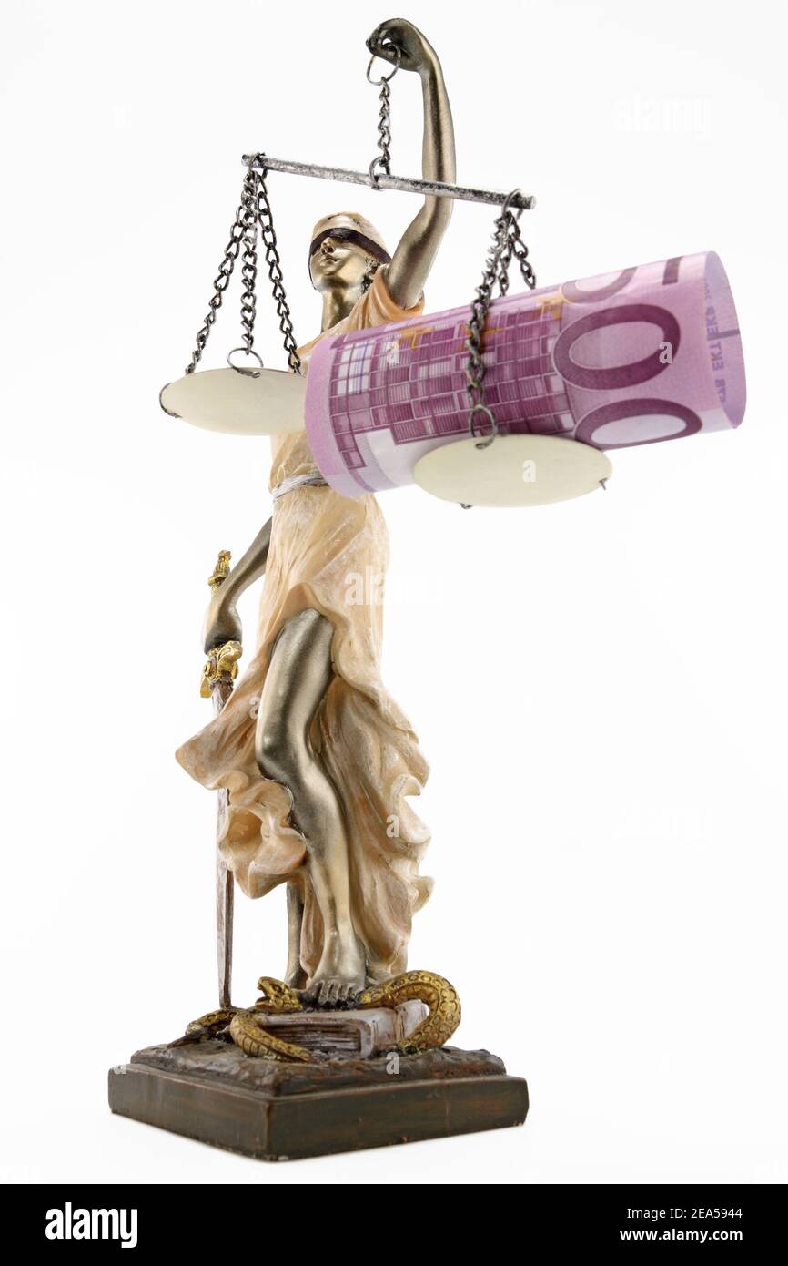 Justice (greek:themis,latin:justitia) blindfolded with scales, sword ...
