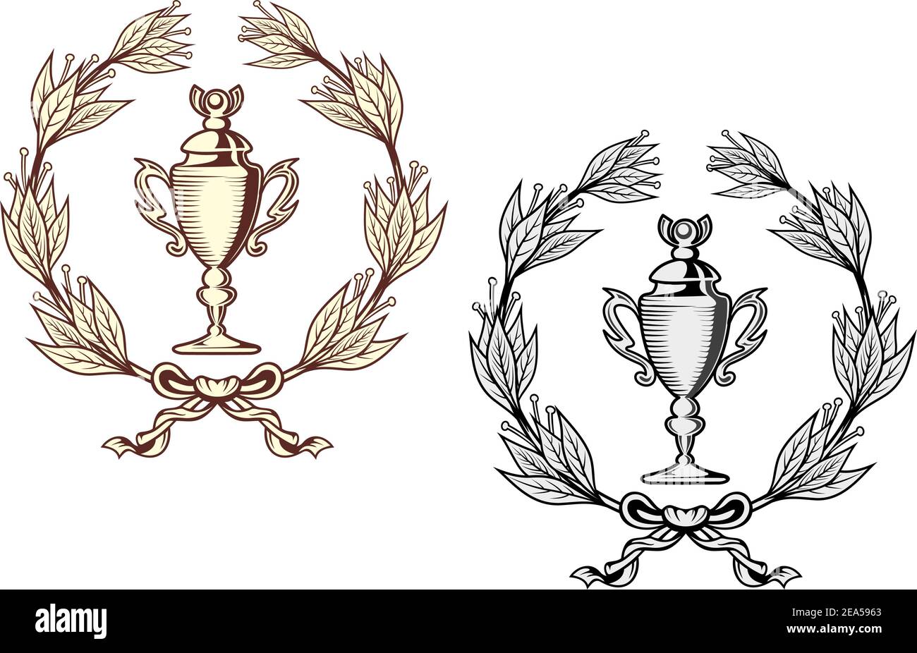 Sport trophy with laurel wreath in retro style Stock Vector Image & Art ...