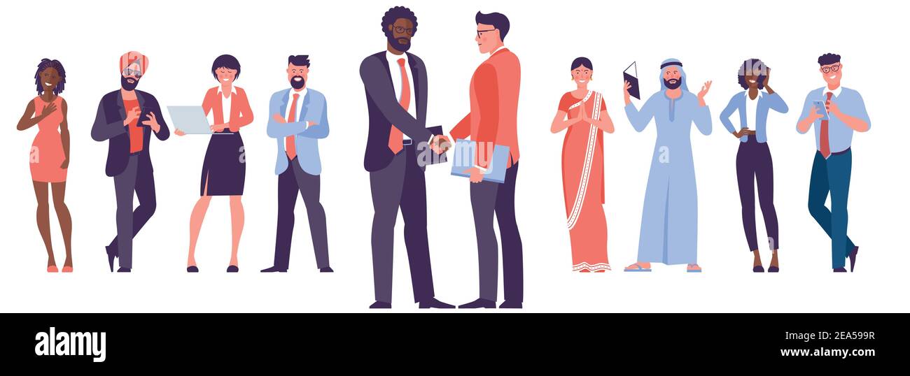 Business people shaking hands diverse Stock Vector Images - Alamy