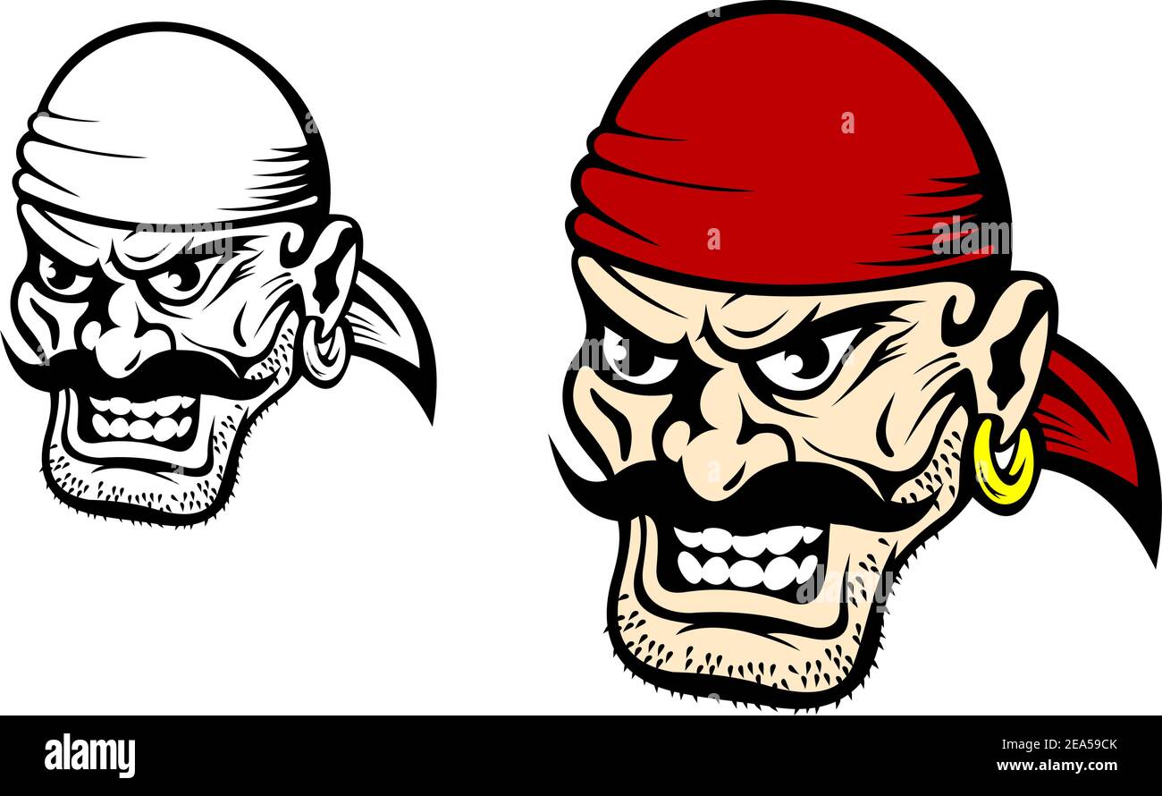 Danger pirate captain in cartoon style for mascot Stock Vector Image ...